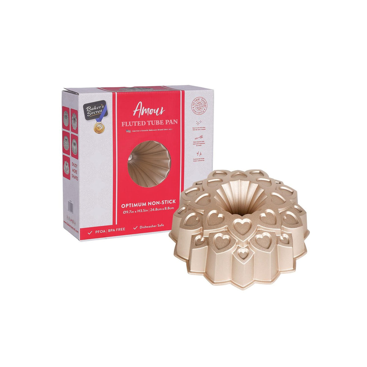 Baker's Secret - Die-Cast Aluminum Amour Pan - 9.7x9.7x3.5 Inch # BS11 ...