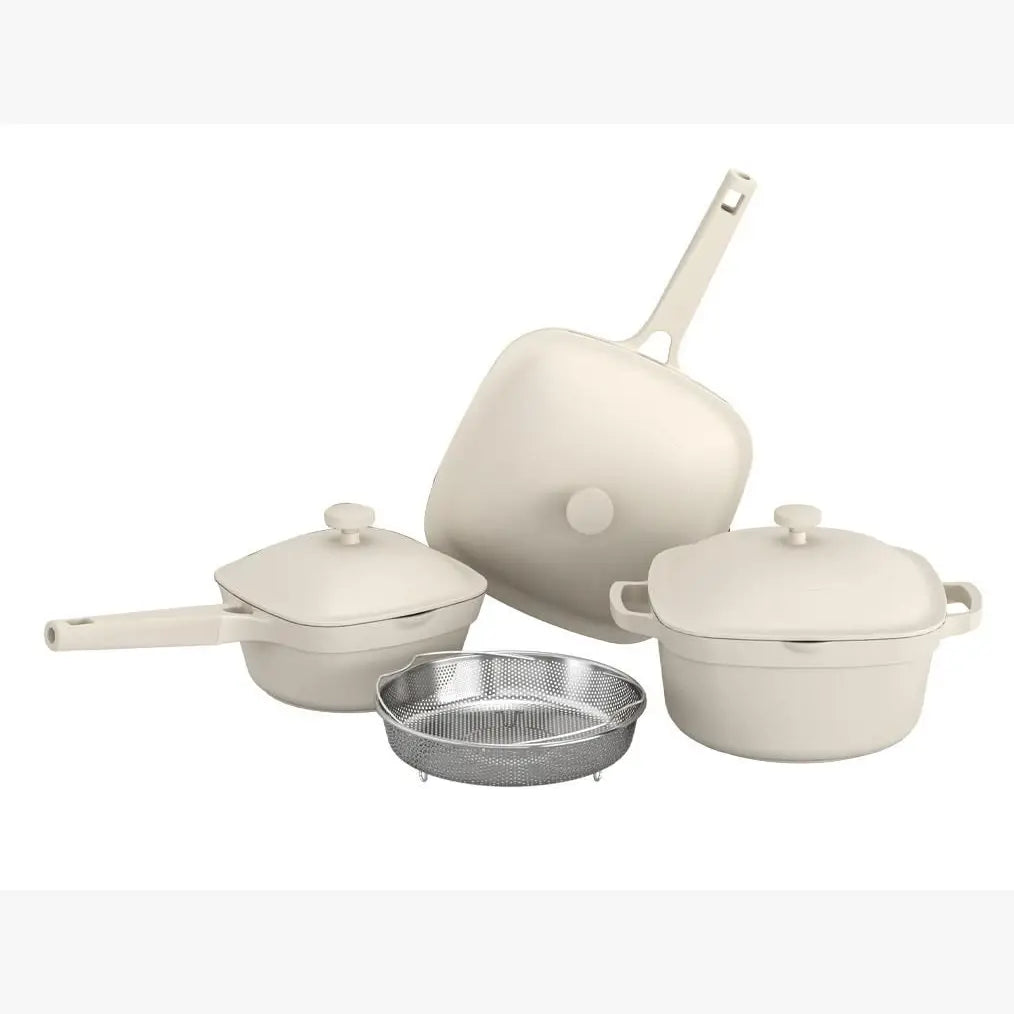 GOURMET EDGE- CAST ALUMINUM 7 PC COOKWARE SET - Cream – Womynhomeproducts