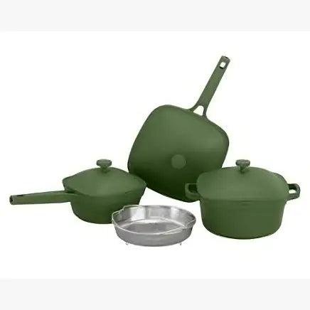 GOURMET EDGE- CAST ALUMINUM 7 PC COOKWARE SET - Olive – Womynhomeproducts