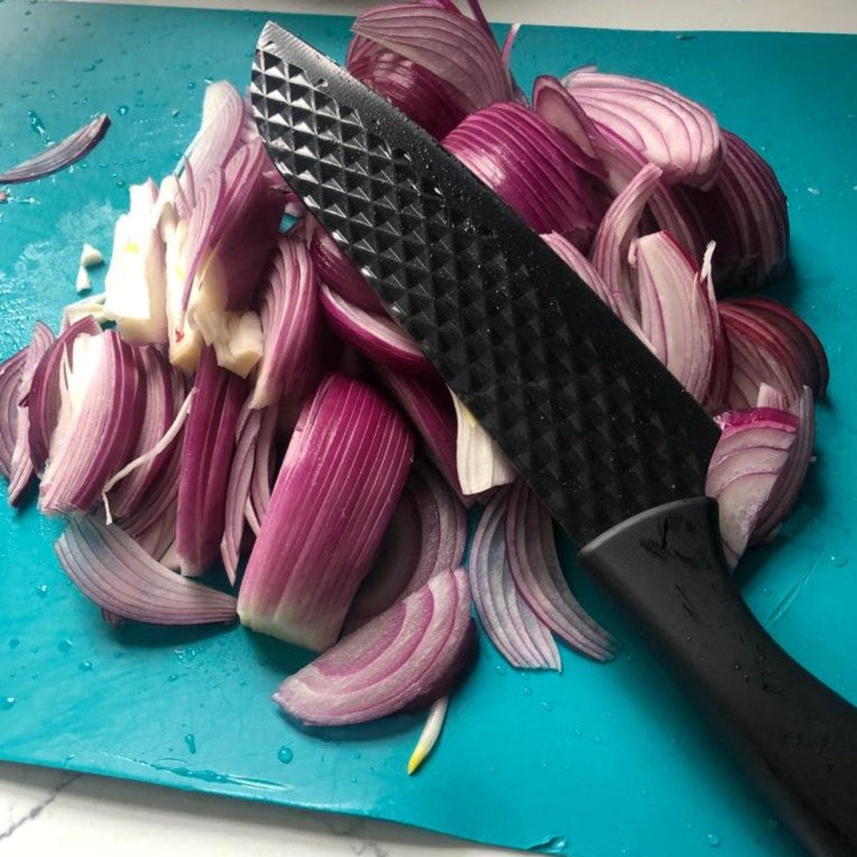 Gourmet Edge -7 Piece Diamond Nonstick Blade Cutlery Knife Set with Bl ...