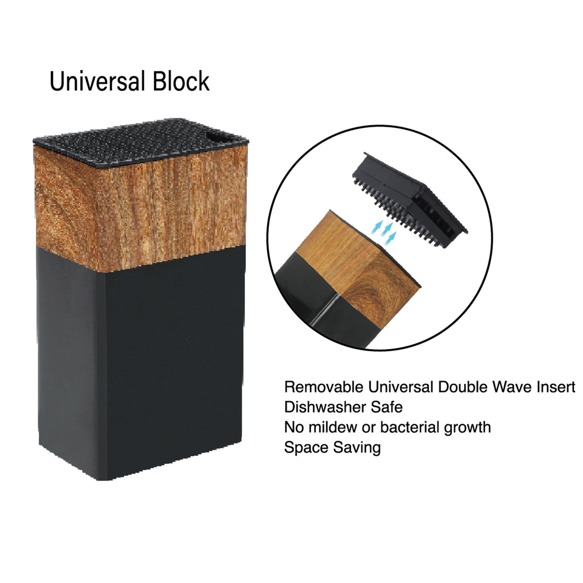 Gourmet Edge - 7PC FULL TANG KNIFE SET with universal block #70-5009 ...